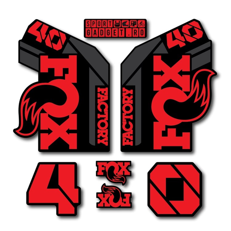 Stickere Furca Fox 40 Factory Replica Decal Kit Red - PlayBike.ro