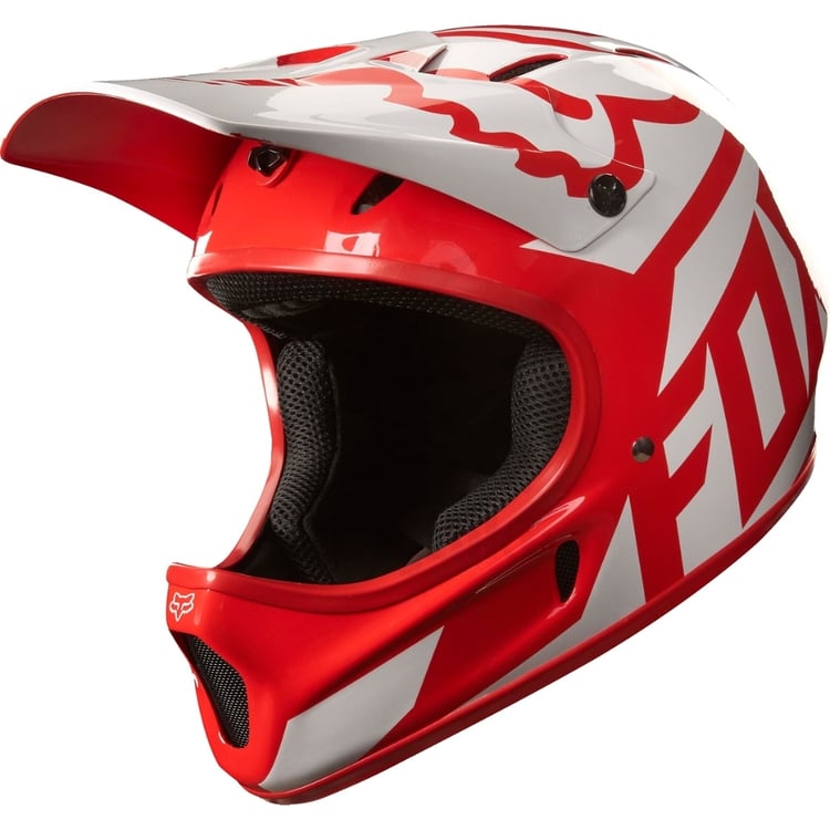 Fox Casca FullFace Rampage Race Rosu/Alb - PlayBike.ro