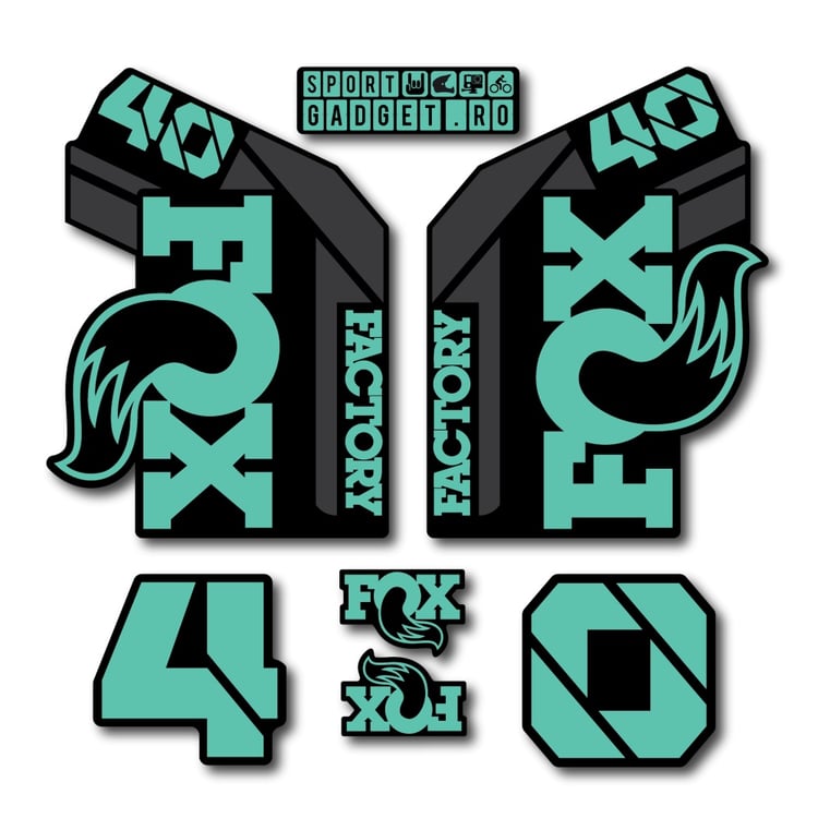 Stickere Furca Fox 40 Factory Replica Decal Kit Turqoise - PlayBike.ro
