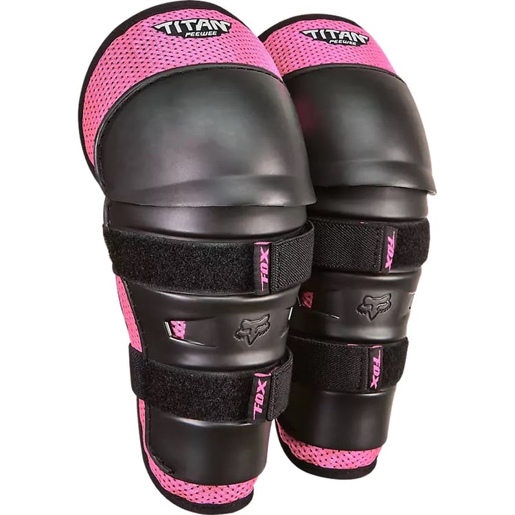 Protectii genunchi copii FOX Peewee Titan Knee/Shin Pads Black/Pink ...