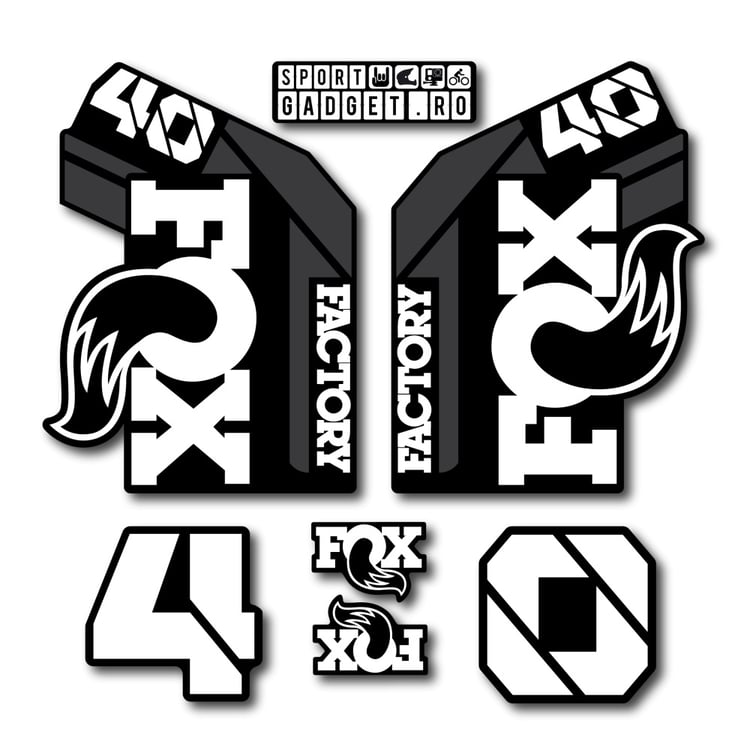 Stickere Furca Fox 40 Factory Replica Decal Kit White - PlayBike.ro