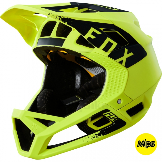Fox Casca FullFace Proframe Mink Galben/Negru - PlayBike.ro