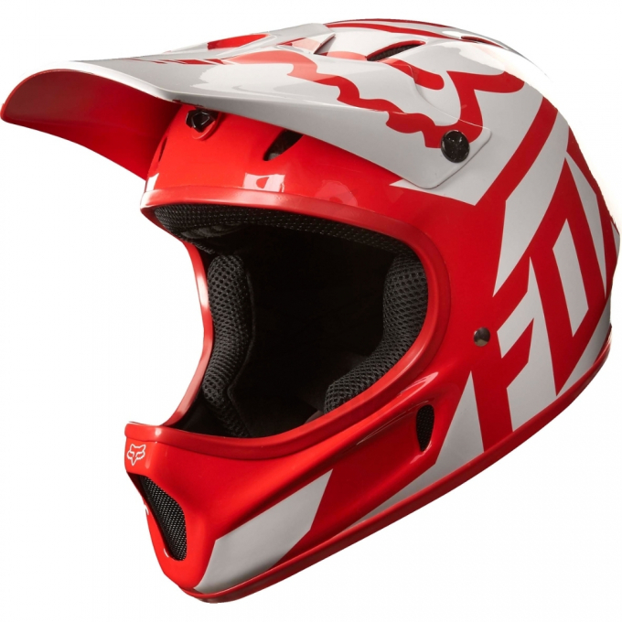 Fox Casca FullFace Rampage Race Rosu/Alb - PlayBike.ro
